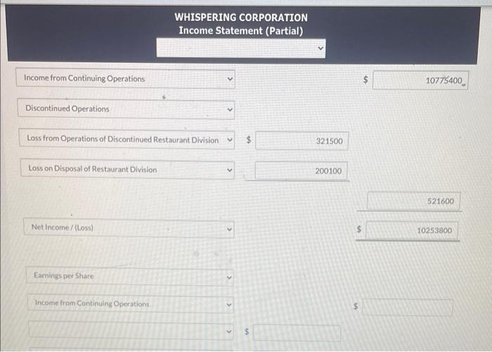 Solved need some help creating this income statement and | Chegg.com