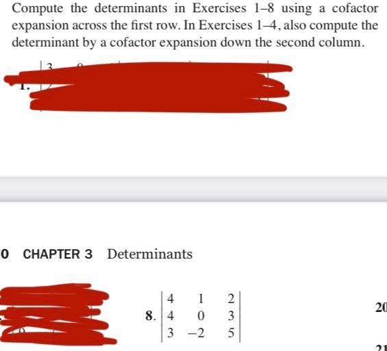 Solved Compute the determinants in Exercises 1-8 using a | Chegg.com