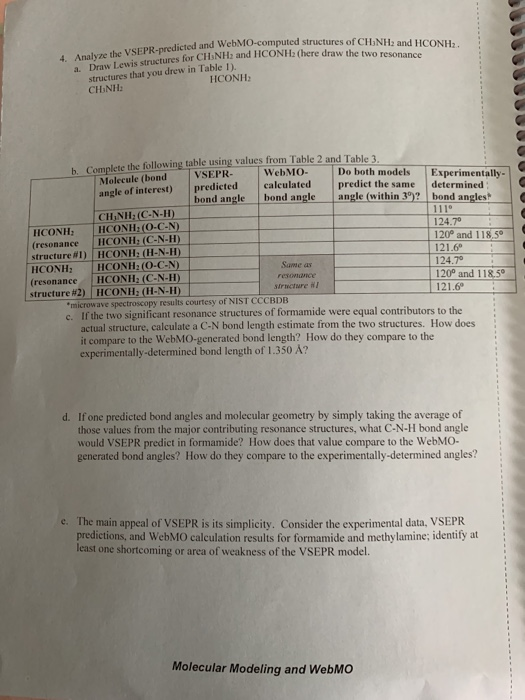 Solved Molecular Geometry: Lab Report Form Complete one | Chegg.com
