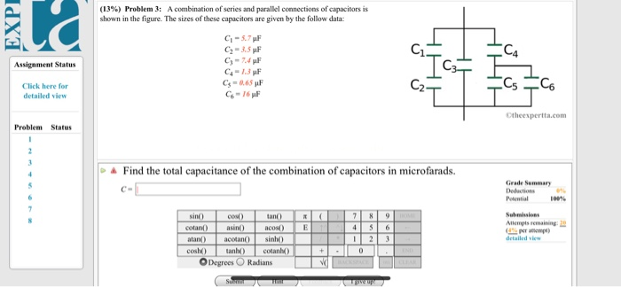 Solved EXPI (13%) Problem 3: A combination of series and | Chegg.com