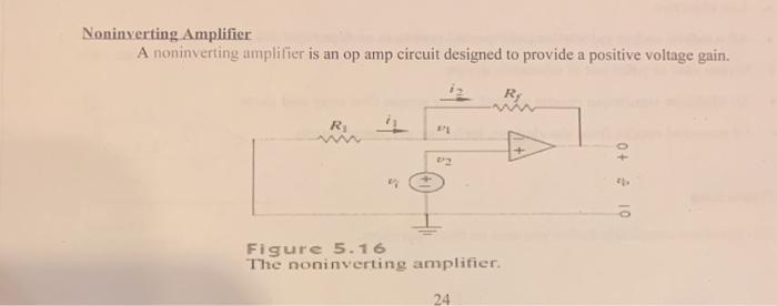 Solved Noninverting Amplifier A noninverting amplifier is an | Chegg.com