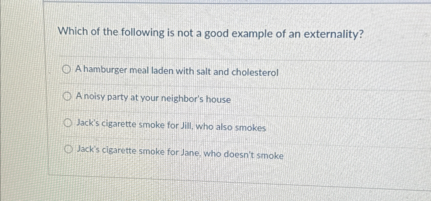 Solved Which of the following is not a good example of an | Chegg.com