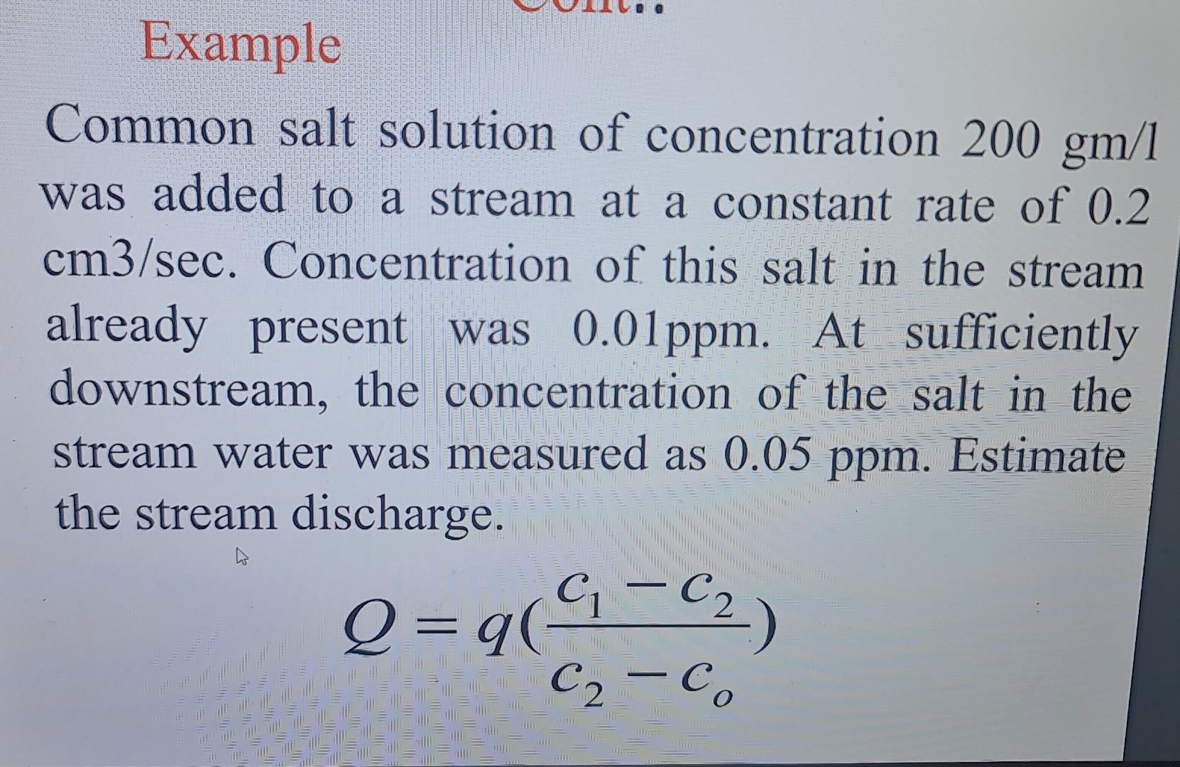 Solved Common salt solution of concentration 200gm/1 was | Chegg.com