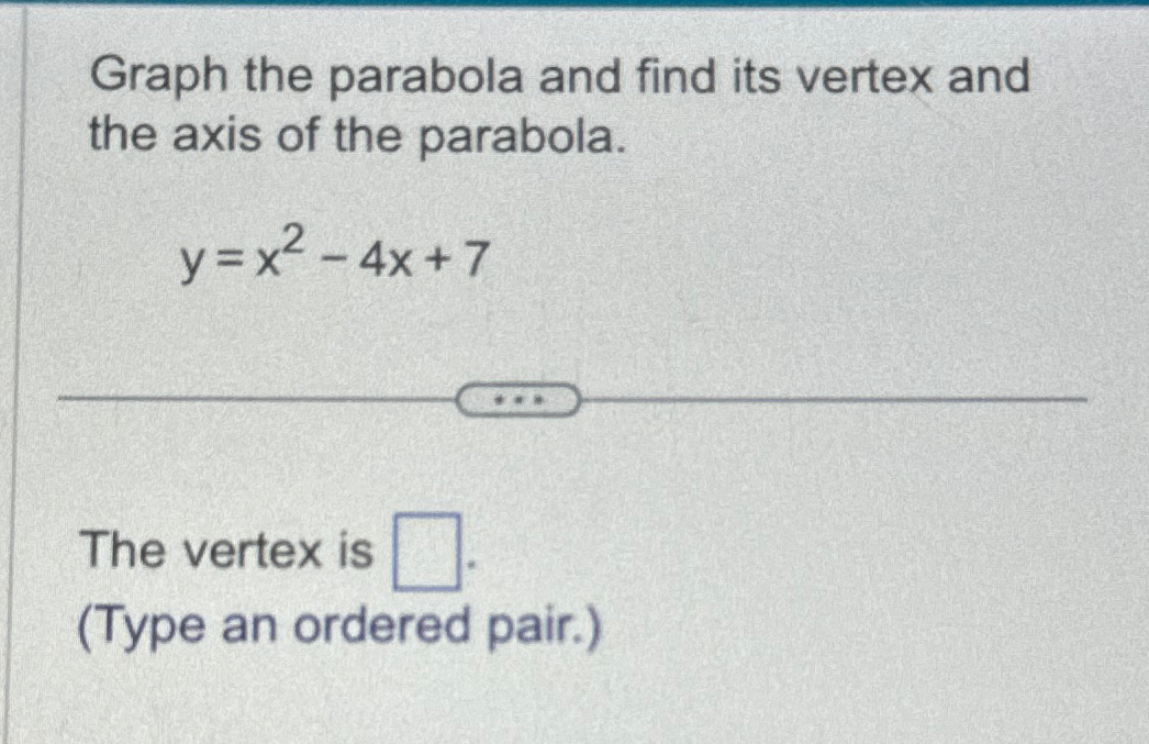 Graph the parabola and find its vertex and the axis | Chegg.com