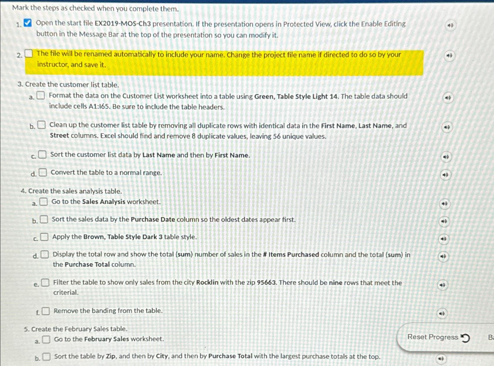 Solved Mark the steps as checked when you complete them.Open | Chegg.com