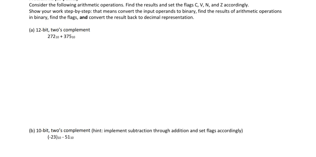 Solved Consider the following arithmetic operations. Find | Chegg.com