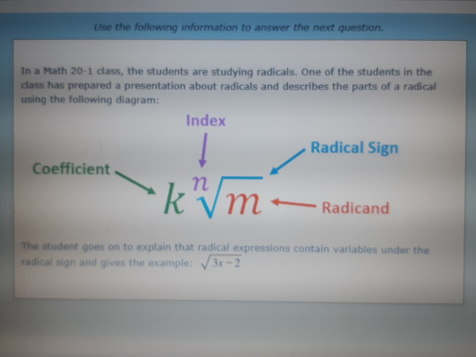 Parts Of A Radical Expression