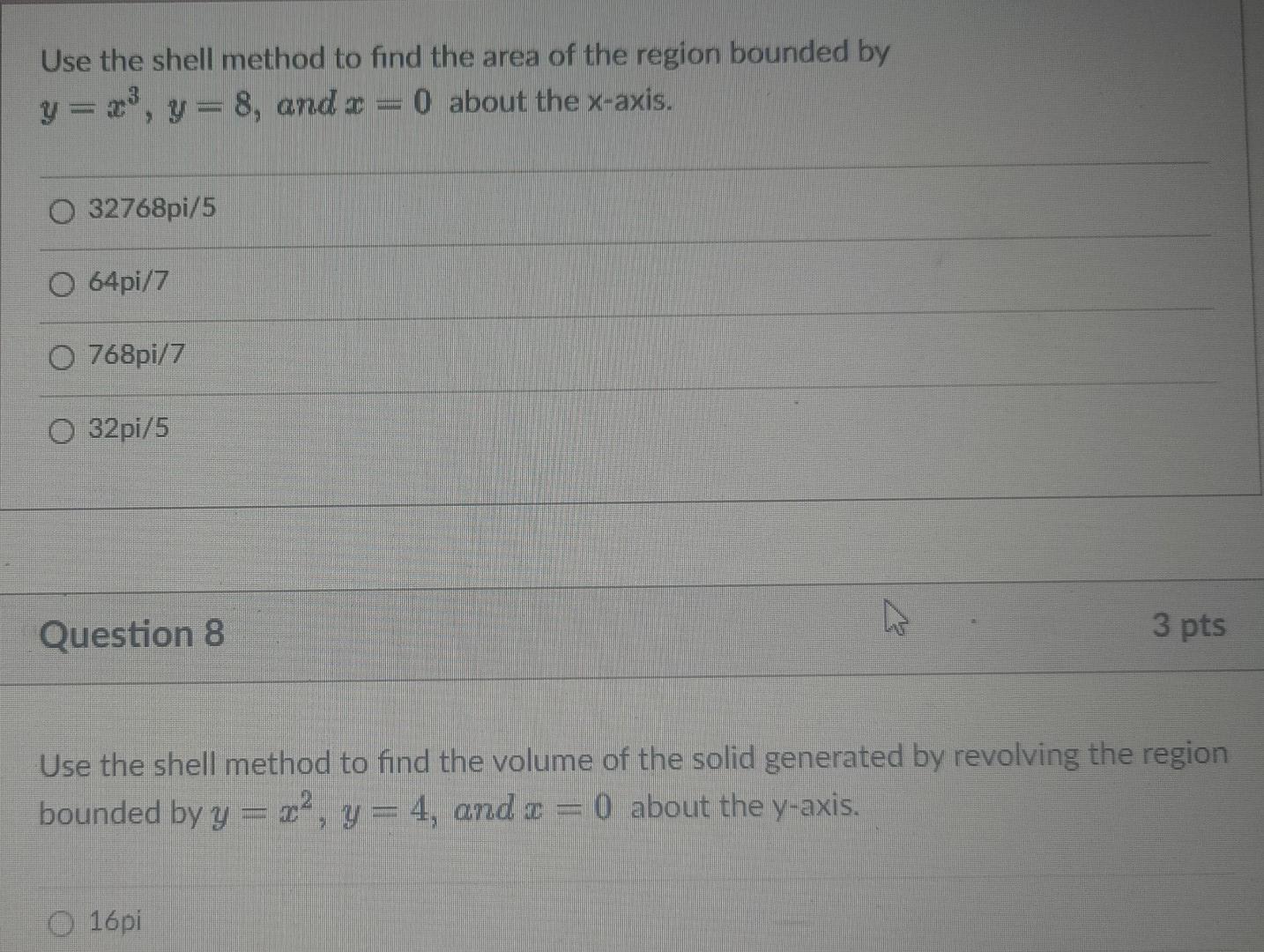 Solved Use the shell method to find the area of the region | Chegg.com