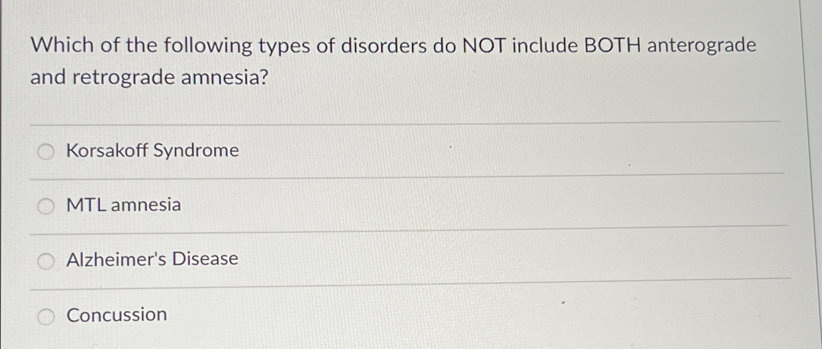 Solved Which of the following types of disorders do NOT | Chegg.com