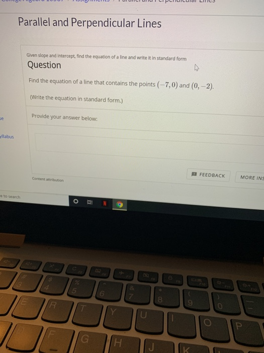 Solved Parallel and Perpendicular Lines Given slope and | Chegg.com