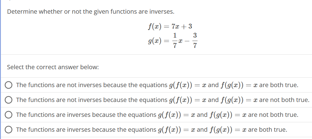 Solved Determine whether or not the given functions are | Chegg.com