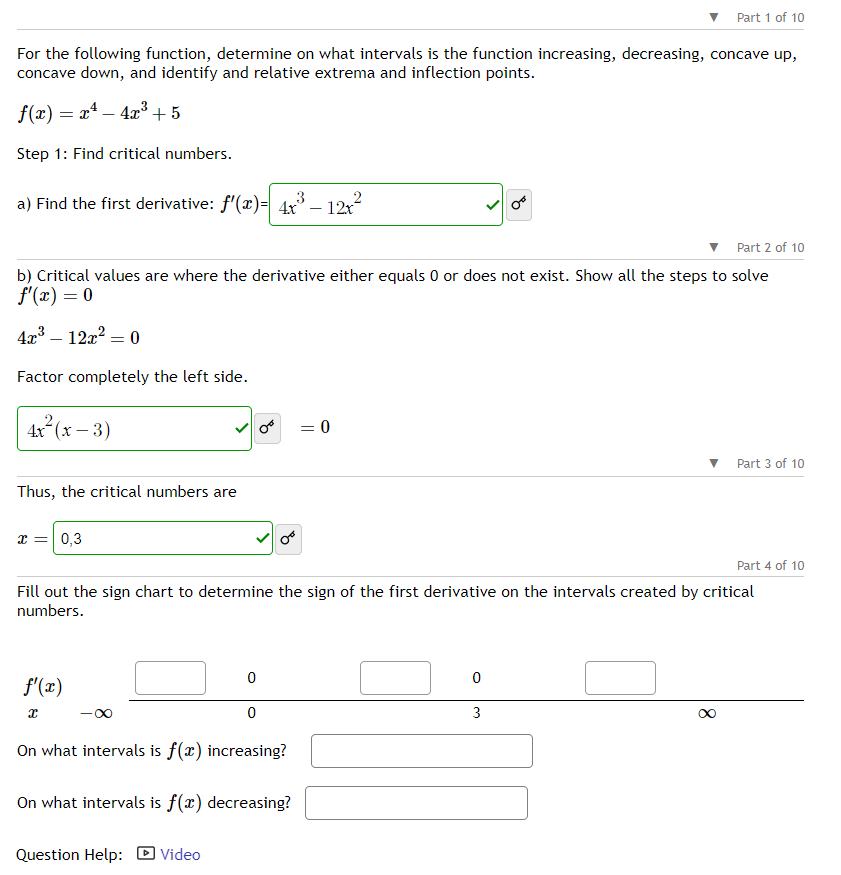 Solved For the following function, determine on what | Chegg.com
