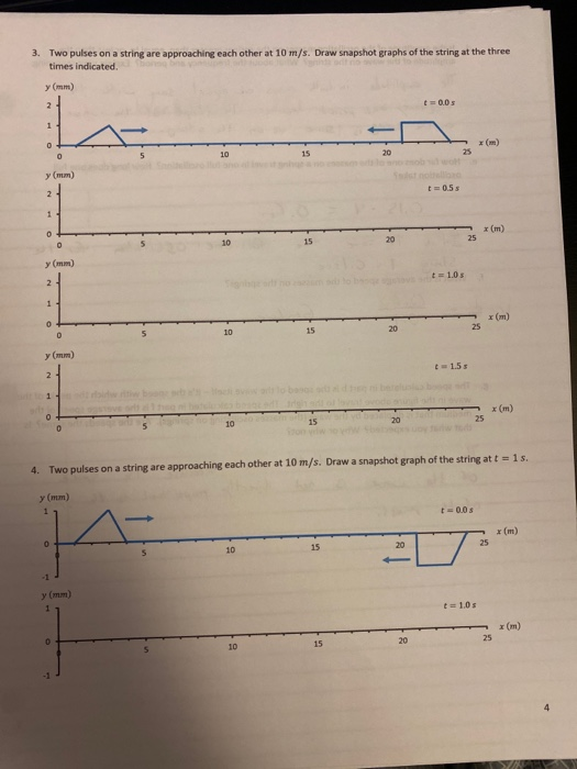 Solved 3. Two pulses on a string are approaching each other | Chegg.com