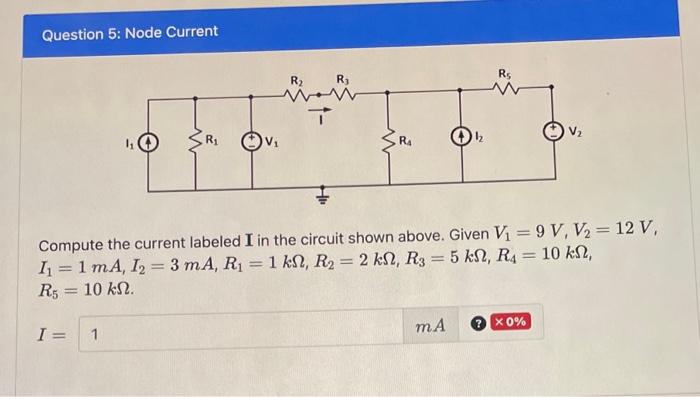 Solved Compute the current labeled I in the circuit shown | Chegg.com