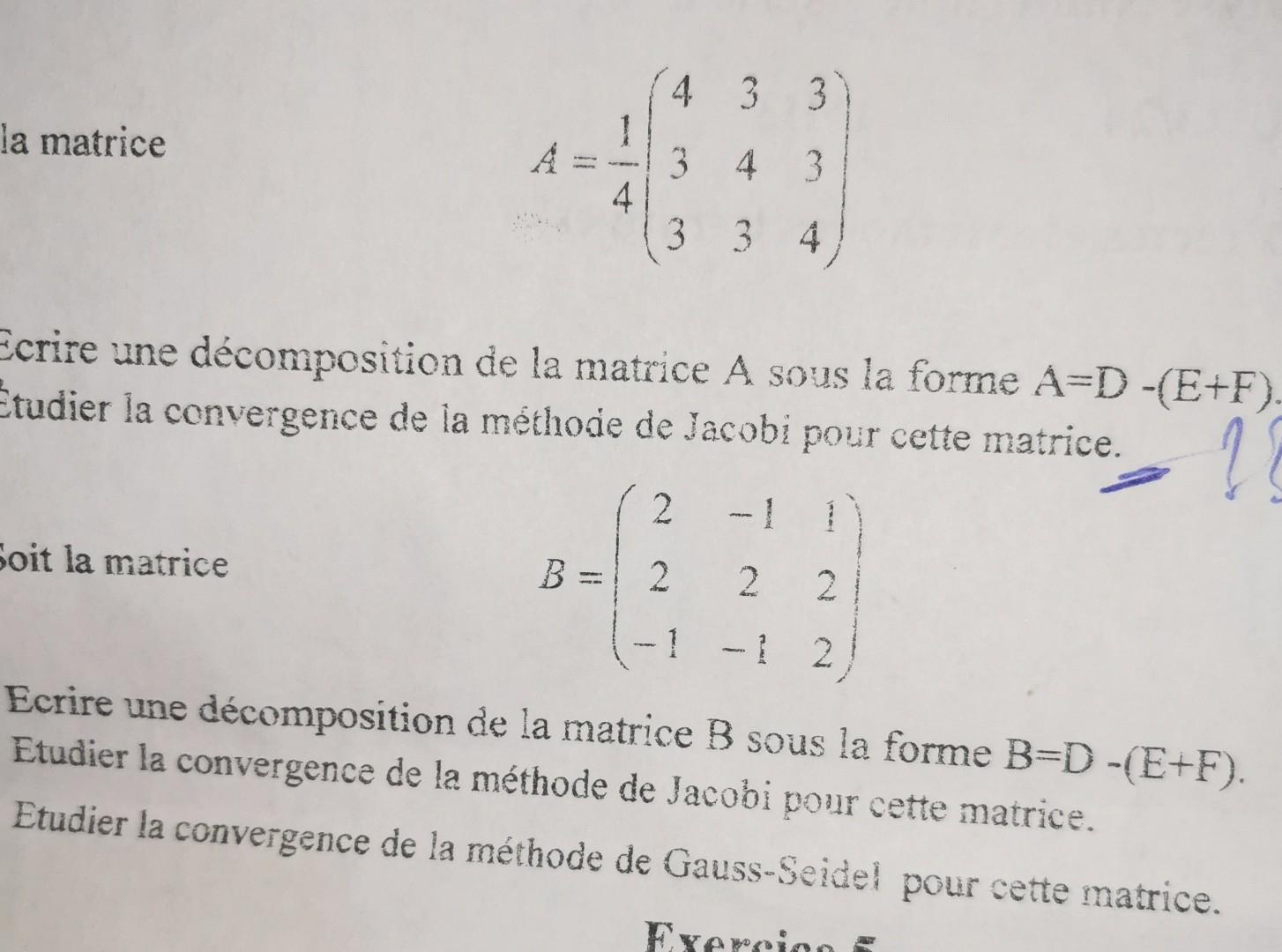 Solved Decompose the given matrix A in the form of | Chegg.com