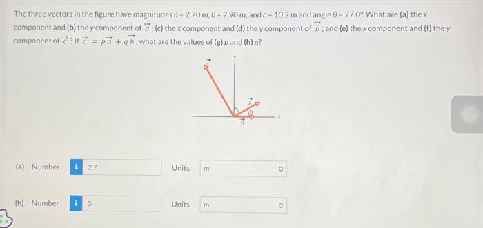 Solved The three vectors in the figure have magnitudes | Chegg.com