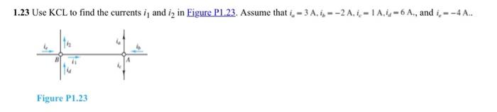 Solved 1.23 Use KCL to find the currents i1 and i2 in Figure | Chegg.com