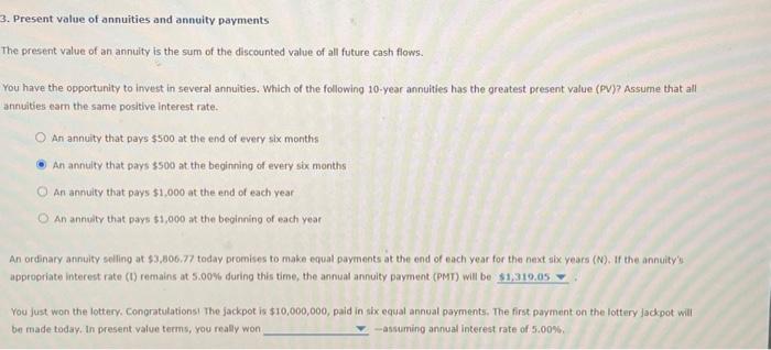 Solved 3. Present value of annuities and annuity payments | Chegg.com
