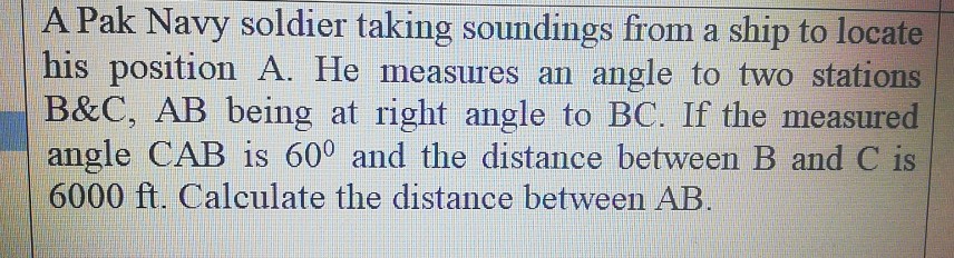 Solved A Pak Navy soldier taking soundings from a ship to | Chegg.com