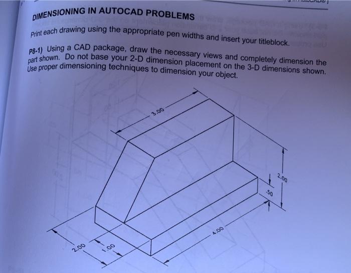 Solved DIMENSIONING IN AUTOCAD PROBLEMS Print each drawing | Chegg.com