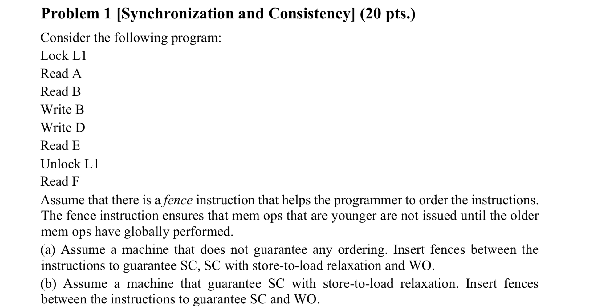 Solved Problem 1 [synchronization And Consistency] 20