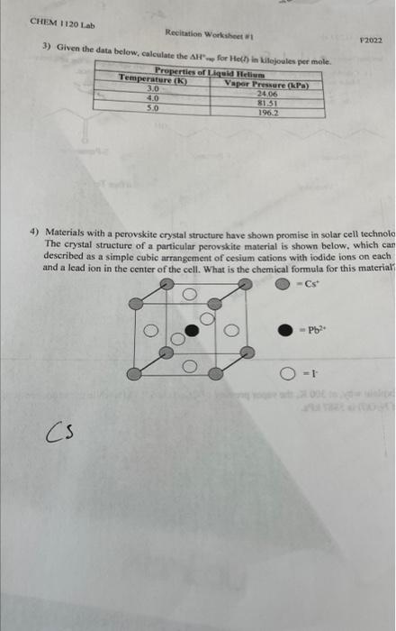 Solved 4) Materials with a perovskite crystal structure have | Chegg.com