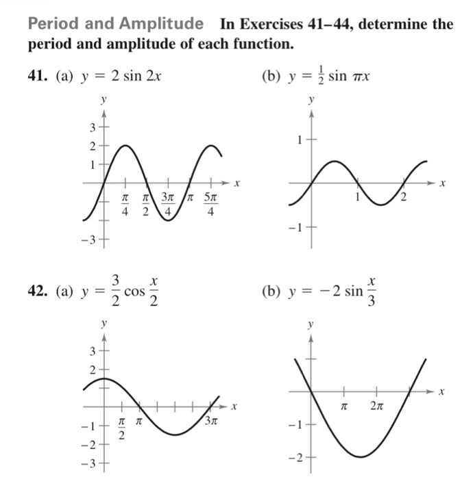 Solved Period and Amplitude In Exercises 41-44, determine | Chegg.com