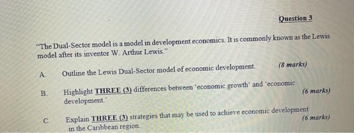 Solved "The Dual-Sector model is a model in development | Chegg.com