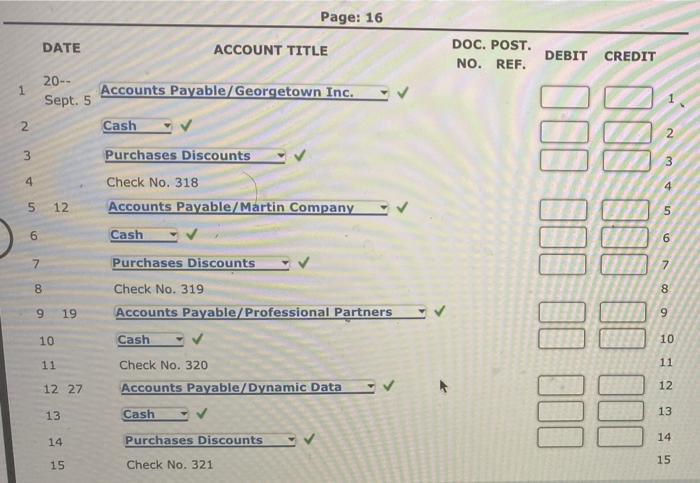 Solved Journalizing Cash Payments Transactions Enter the | Chegg.com