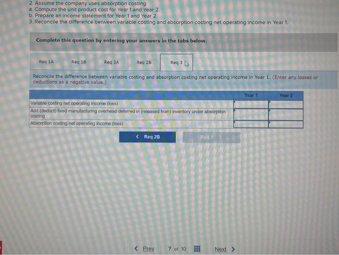 Solved Exercise 6-9 (Algo) Variable and Absorption Costing | Chegg.com