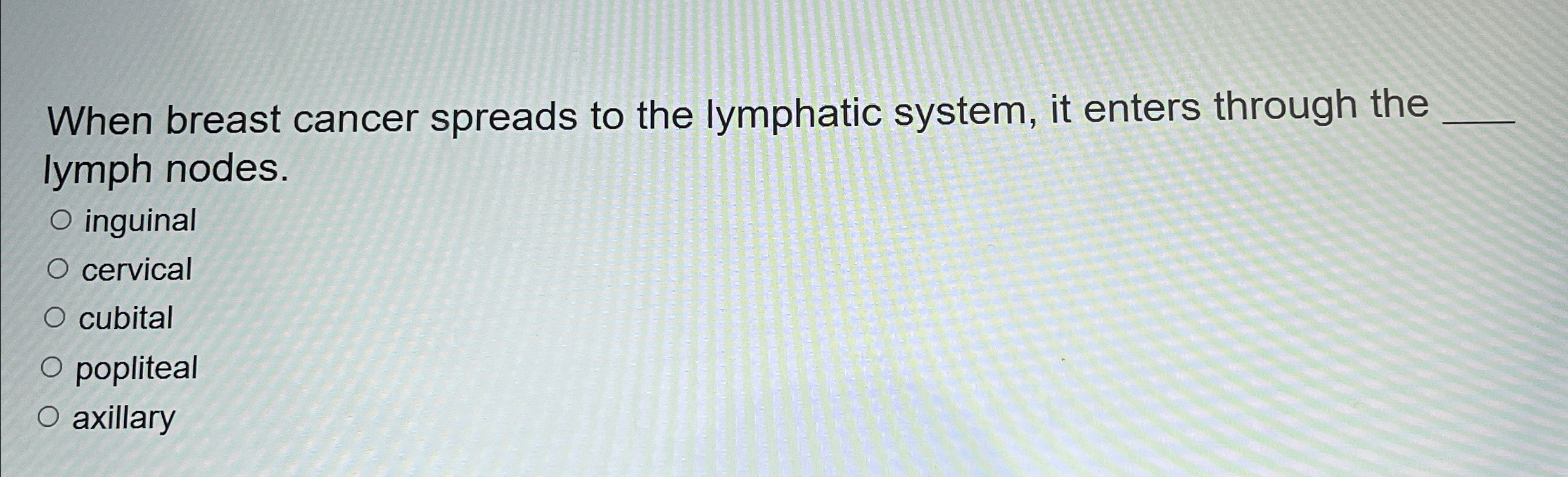 Solved When breast cancer spreads to the lymphatic system, | Chegg.com