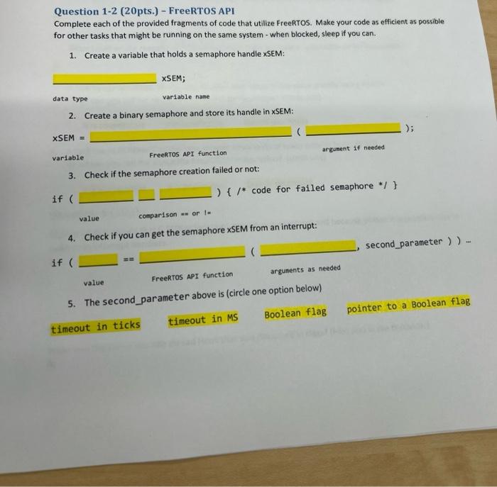 Solved Complete each of the provided fragments of code that | Chegg.com