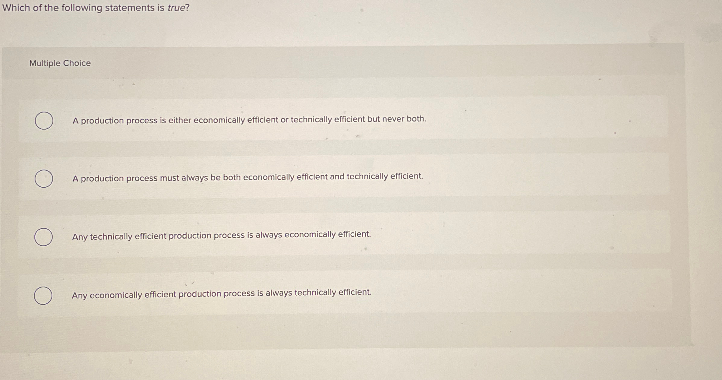 Solved Which of the following statements is true?Multiple | Chegg.com
