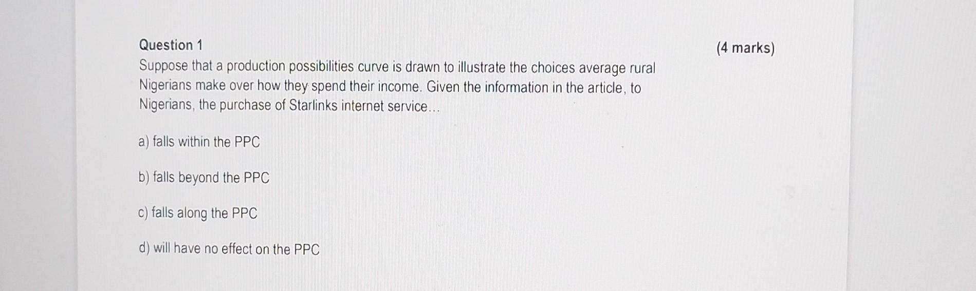 Solved Question 1 ( 4 marks) Suppose that a production | Chegg.com