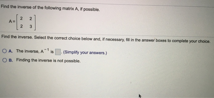 Solved 7 61 5 7 Find the inverse. Select the correct choice | Chegg.com