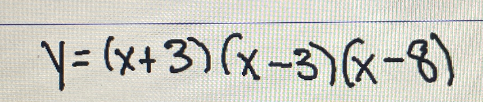 Solved y=(x+3)(x-3)(x-8) ﻿Write in standard form. | Chegg.com