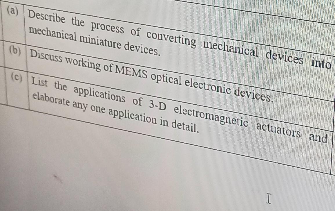 Solved (a) Describe the process of converting mechanical | Chegg.com
