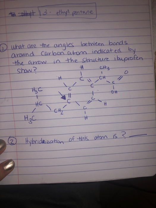 Solved that 13- ethyl pentane What are the angles between | Chegg.com