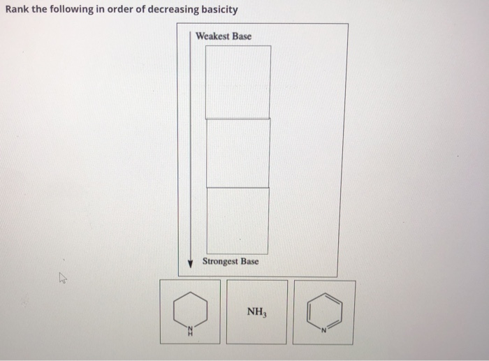Solved Rank the following in order of decreasing basicity | Chegg.com