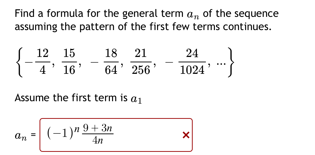 Solved Find a formula for the general term an ﻿of the | Chegg.com
