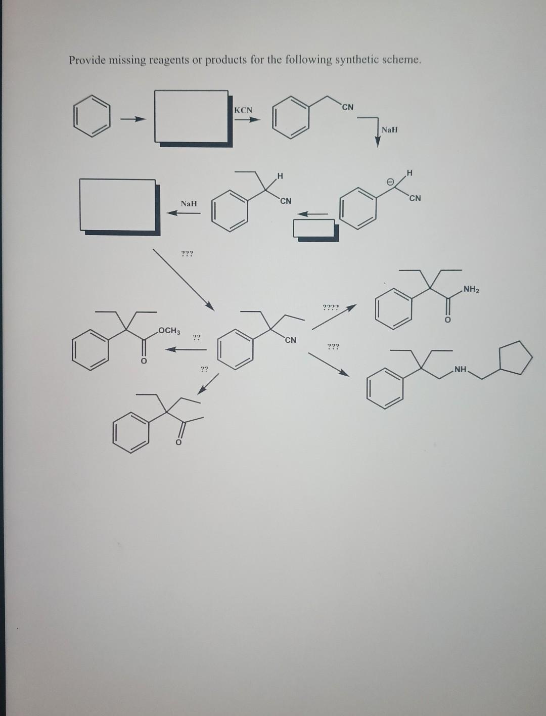 Solved Provide missing reagents or products for the | Chegg.com