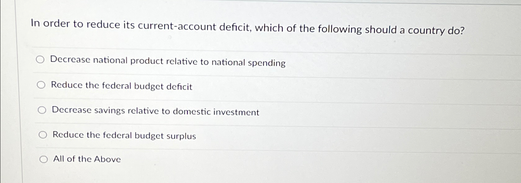 Solved In order to reduce its current-account deficit, which | Chegg.com
