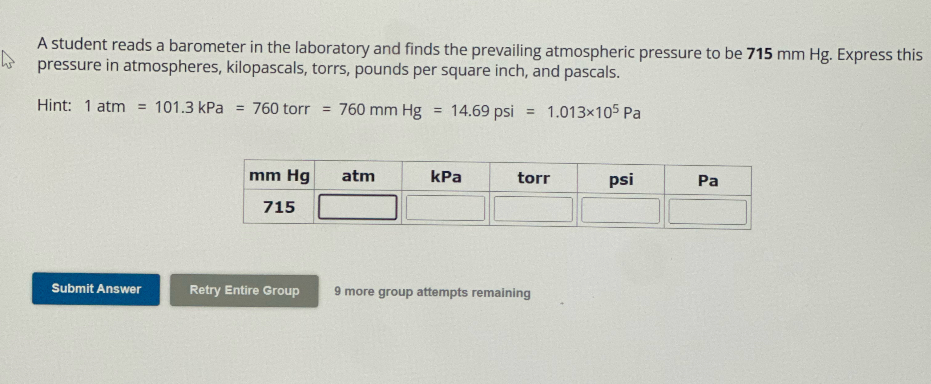Solved A student reads a barometer in the laboratory and | Chegg.com