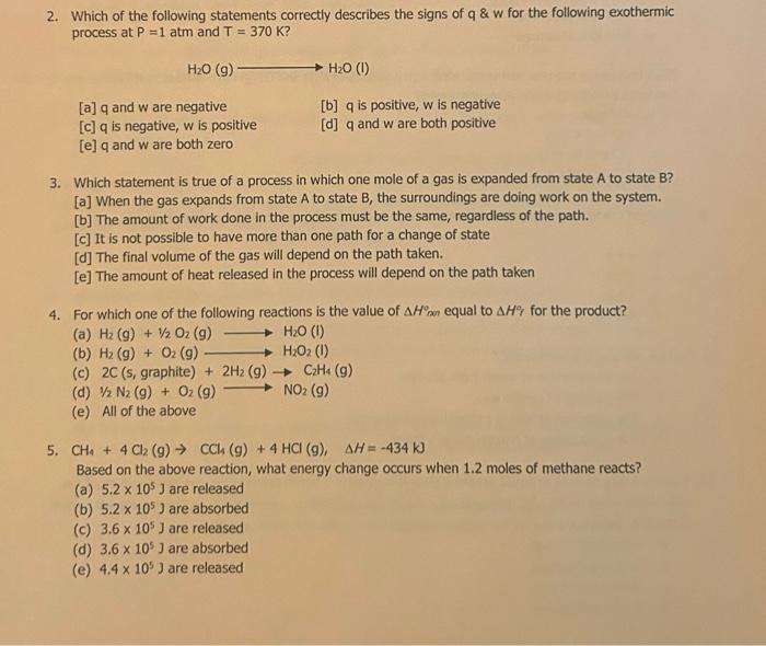 Solved 2. Which of the following statements correctly | Chegg.com