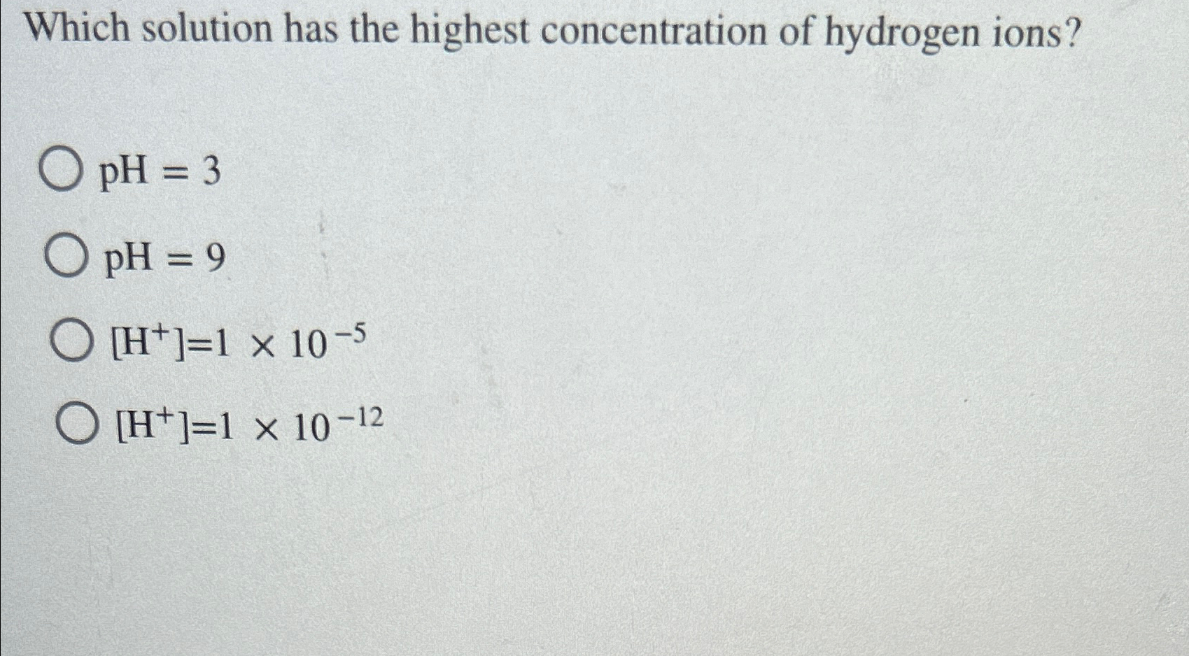 Solved Which solution has the highest concentration of | Chegg.com