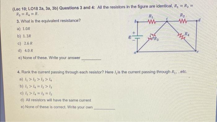 Solved Lec 10; LO18 2a, 3a, 3b) Questions 3 and 4: All the | Chegg.com