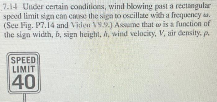 Solved 7.14 Under certain conditions, wind blowing past a | Chegg.com