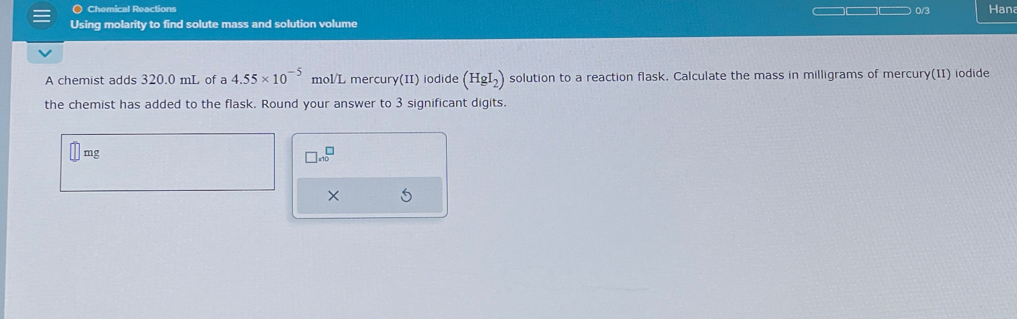 Solved Chemical ReactionsUsing molarity to find solute mass | Chegg.com
