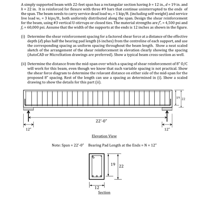 A simply supported beam with 22-feet span has a | Chegg.com