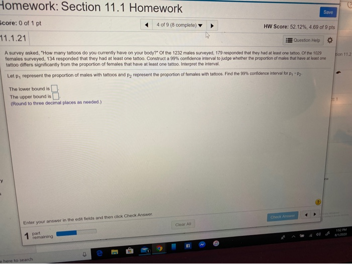 Solved Homework Section 11 1 Homework Save Score 0 Of 1 Pt